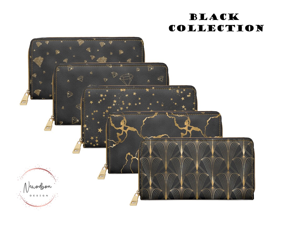 Black Purse,marble Wallet,gold Wallet,geometric Wallet,vintage Wallet ...