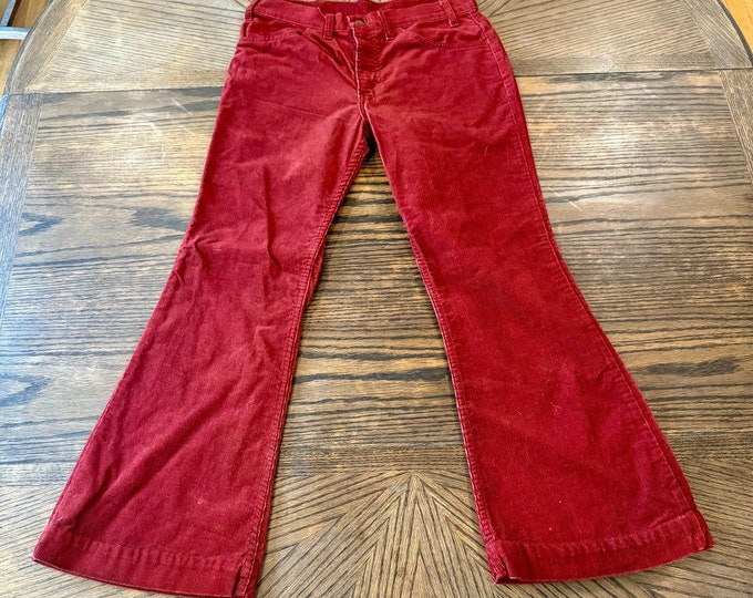 Vintage 1970's Levi's Rusty Red Corduroy Flare Pants; Retro Apparel ...