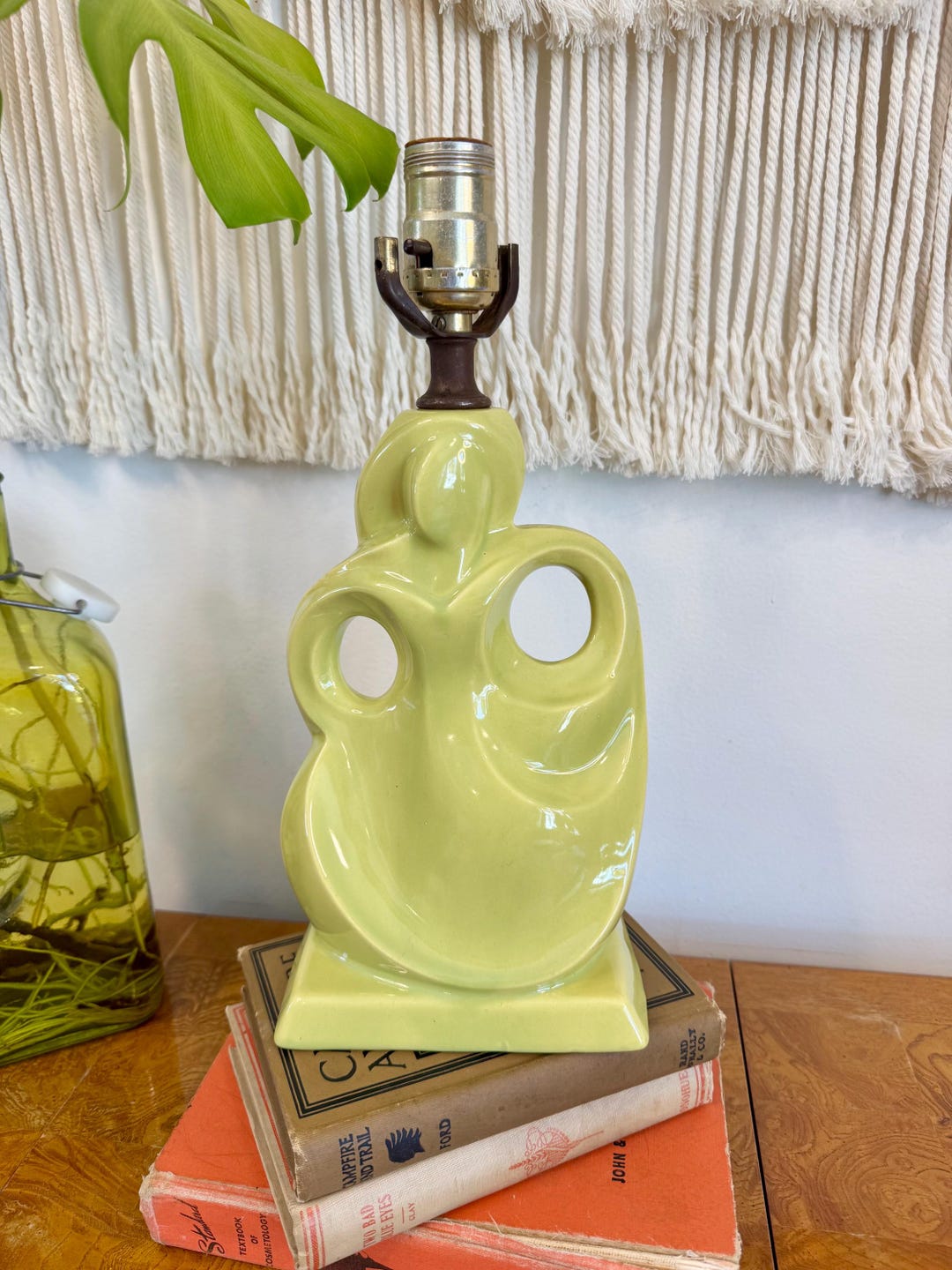 Vintage Mid Century Modern Light Green Ceramic Table Lamp; Retro ...