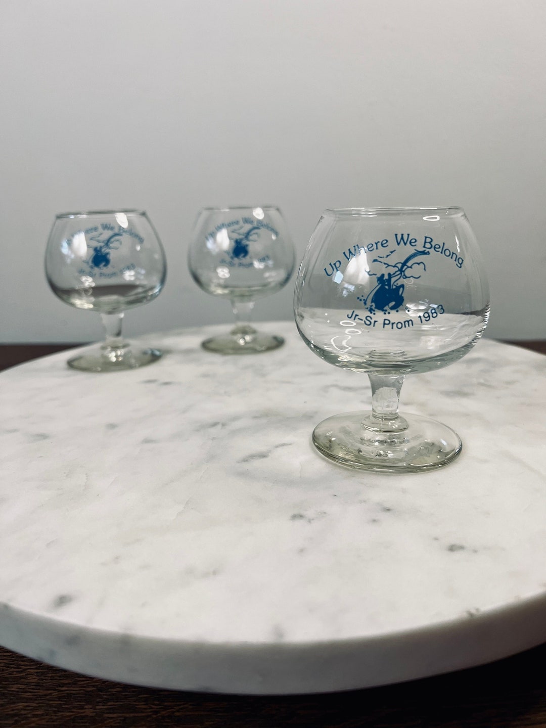 Vintage Small Snifters Set of 3 1980's Nostalgia Kitschy Glassware ...