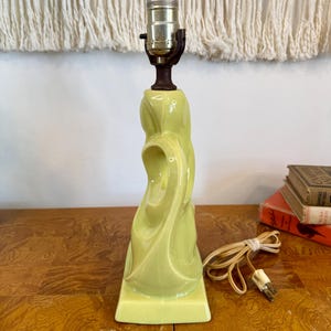 Vintage Mid Century Modern Light Green Ceramic Table Lamp; Retro ...