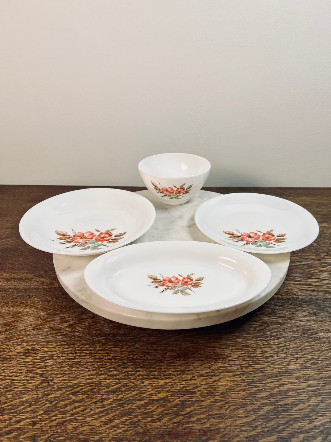 Vintage Floral Pattern Arcopal France Dishes; SOLD INDIVIDUALLY ...