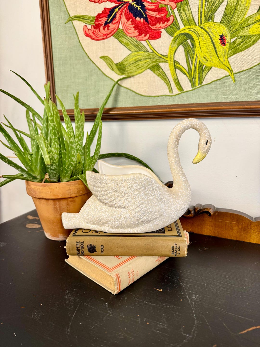 Vintage Mid Century Chic Swan Ceramic Planter; Retro Indoor Plant Pots ...