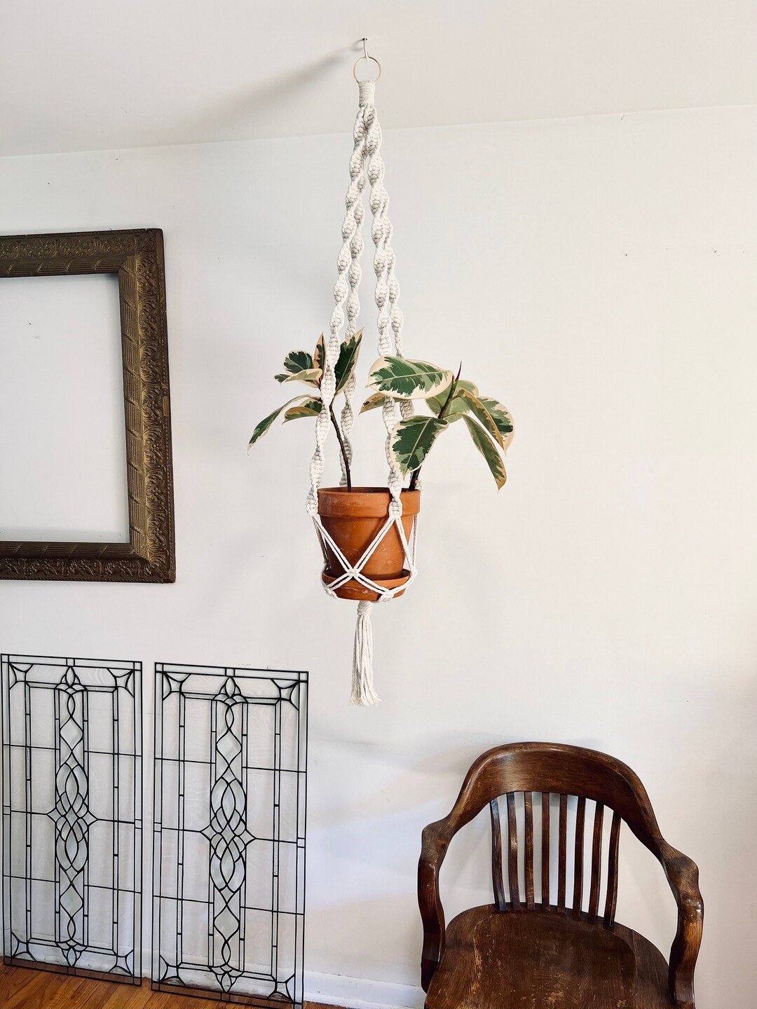 Handmade Large Macrame Plant Hanger Macrame Decor Boho Living Room ...