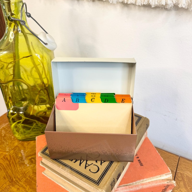 Recipe Card Box Mcm - Etsy