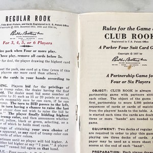 Vintage 1957 rook Card Game by Parker Brothers Retro Card Games Mid ...