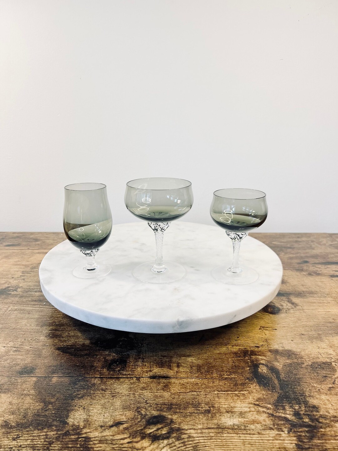 Vintage Coronation-smoke by Sasaki Stemware; Set of 12; Retro Barware ...