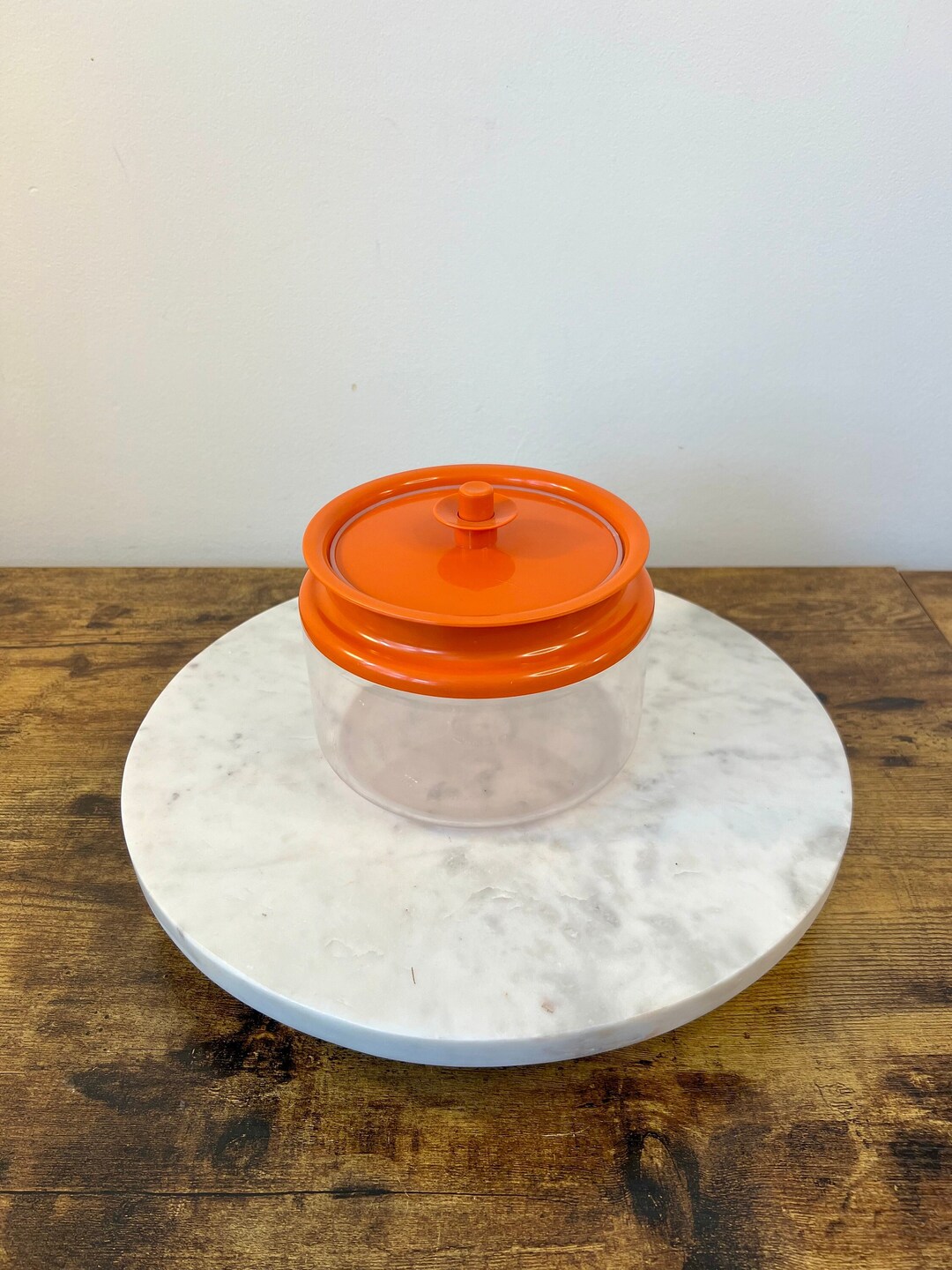 Vintage 1970's Tupperware Orange Plastic 6.25 Cup Canister With ...