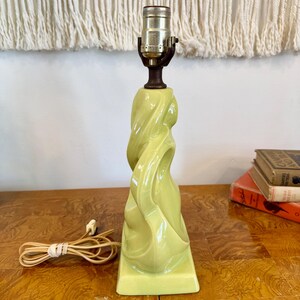 Vintage Mid Century Modern Light Green Ceramic Table Lamp; Retro ...