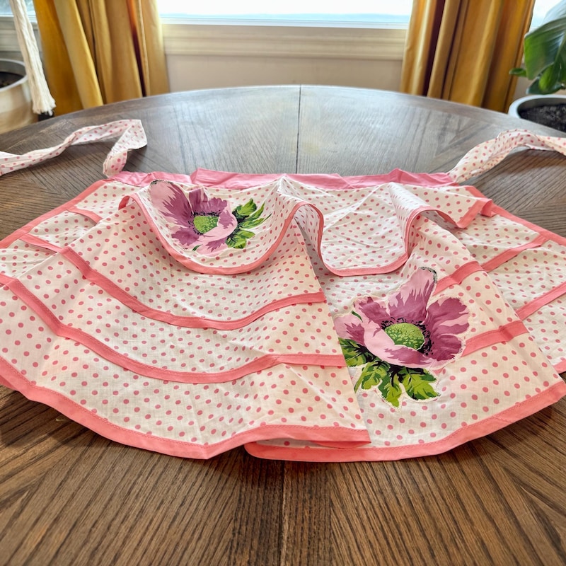 Half Apron Pink Ruffled - Etsy