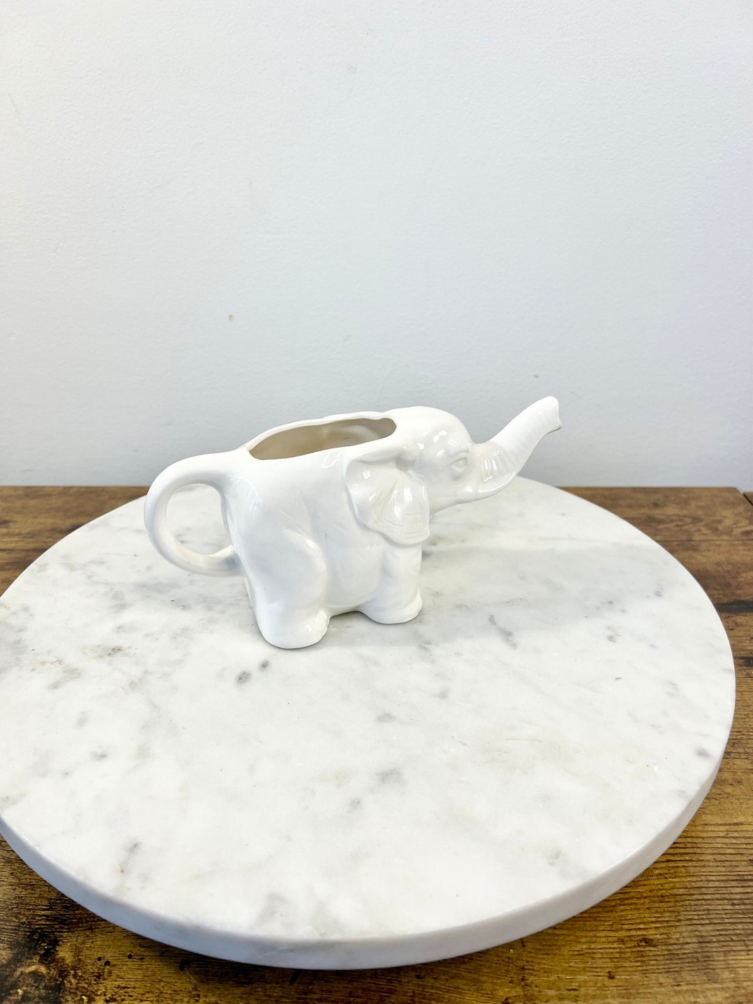 Vintage White Ceramic Elephant Creamer Retro Kitchenalia Gift for ...