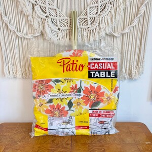 Vintage 1970's New Old Stock Quaker Metal Orange & Yellow Floral Side ...