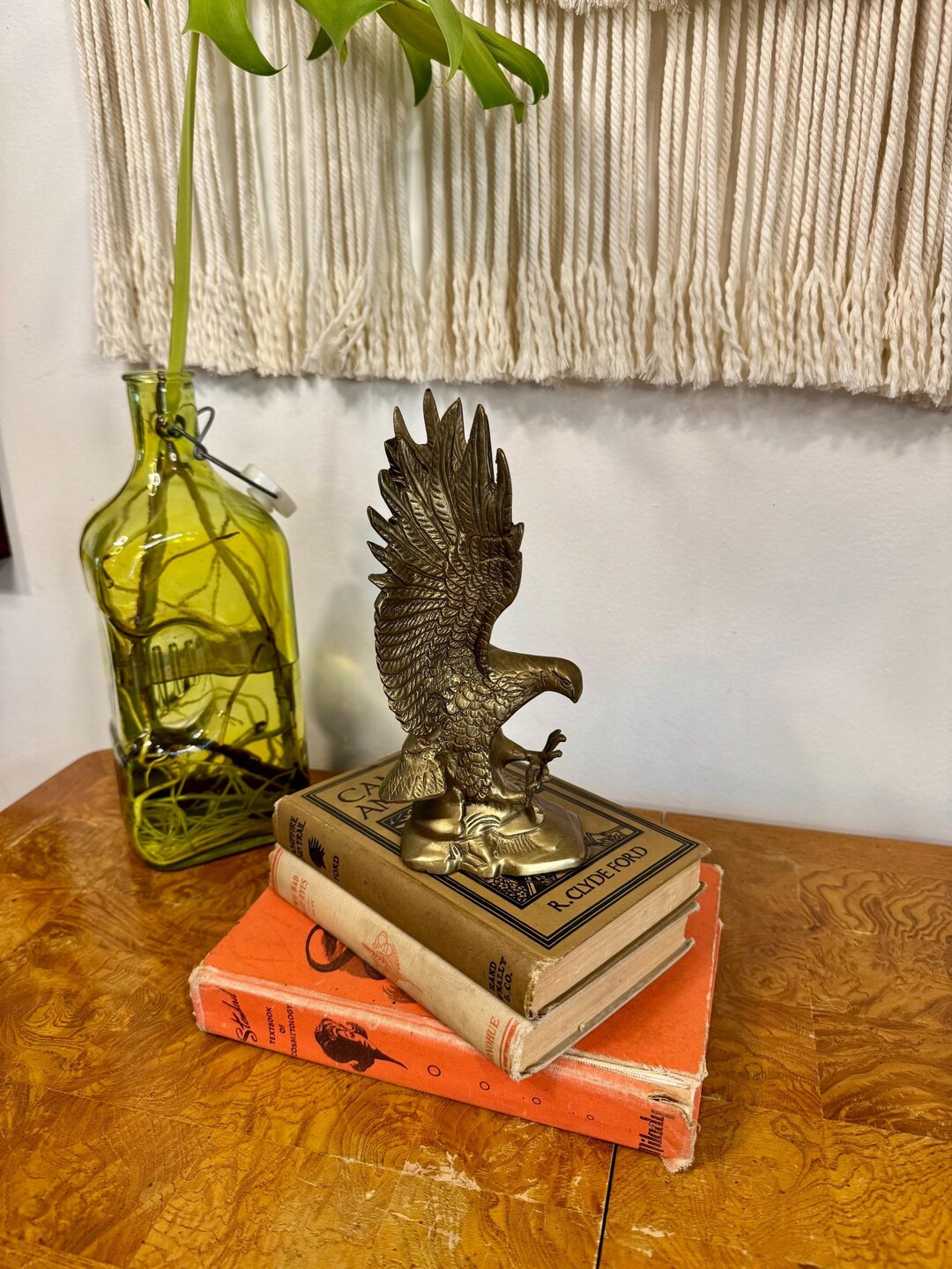 Vintage Brass Flying Eagle Sculpture Retro Bronze Animal Figurines Gift ...