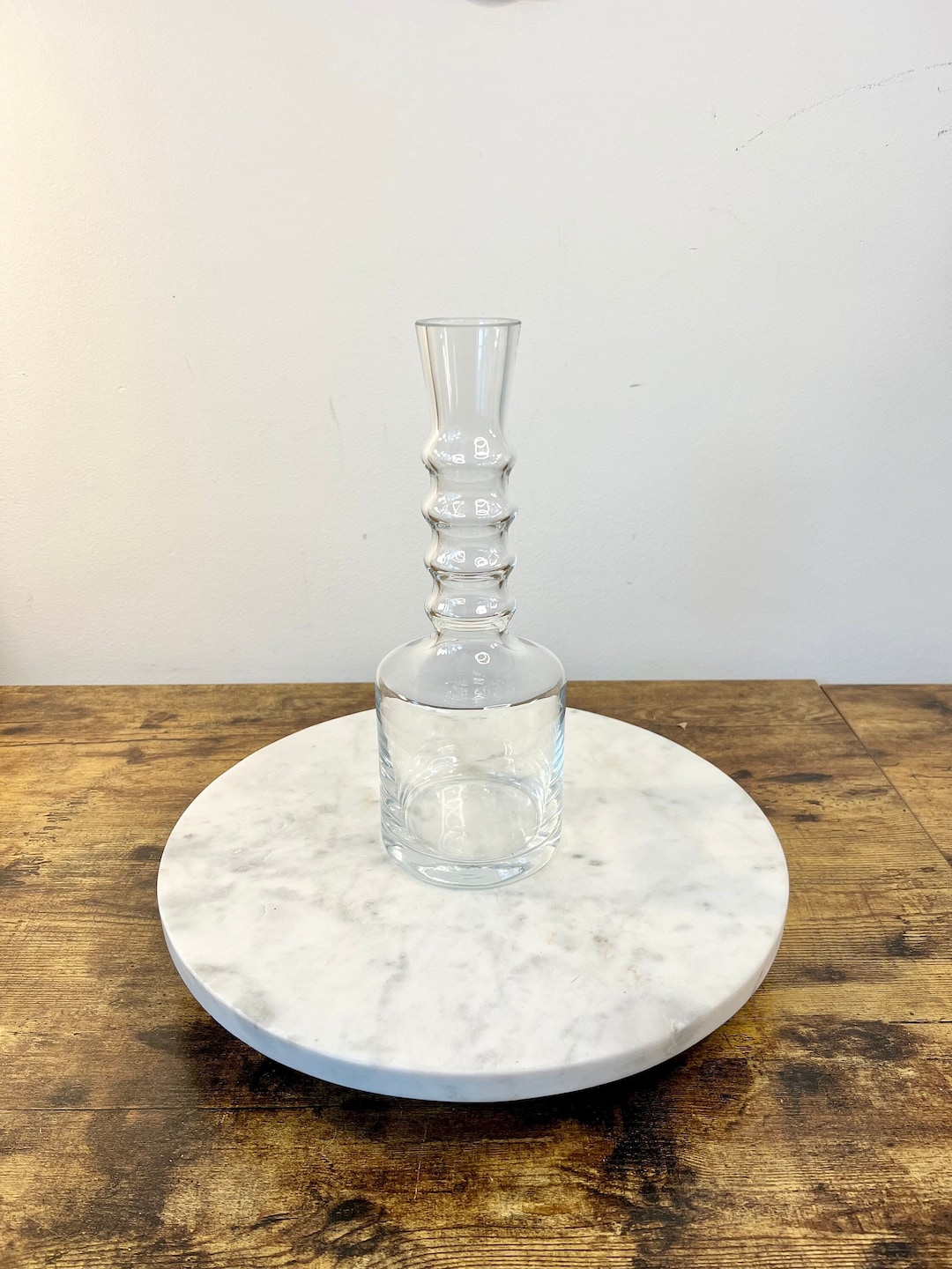 Vintage Krosnos Long Bubble Neck Glass Decanter No Stopper Retro ...