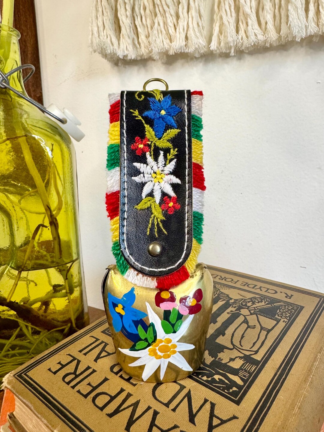 Vintage Swiss Brass Souvenir Cow Bell From Liechtenstein; Retro ...