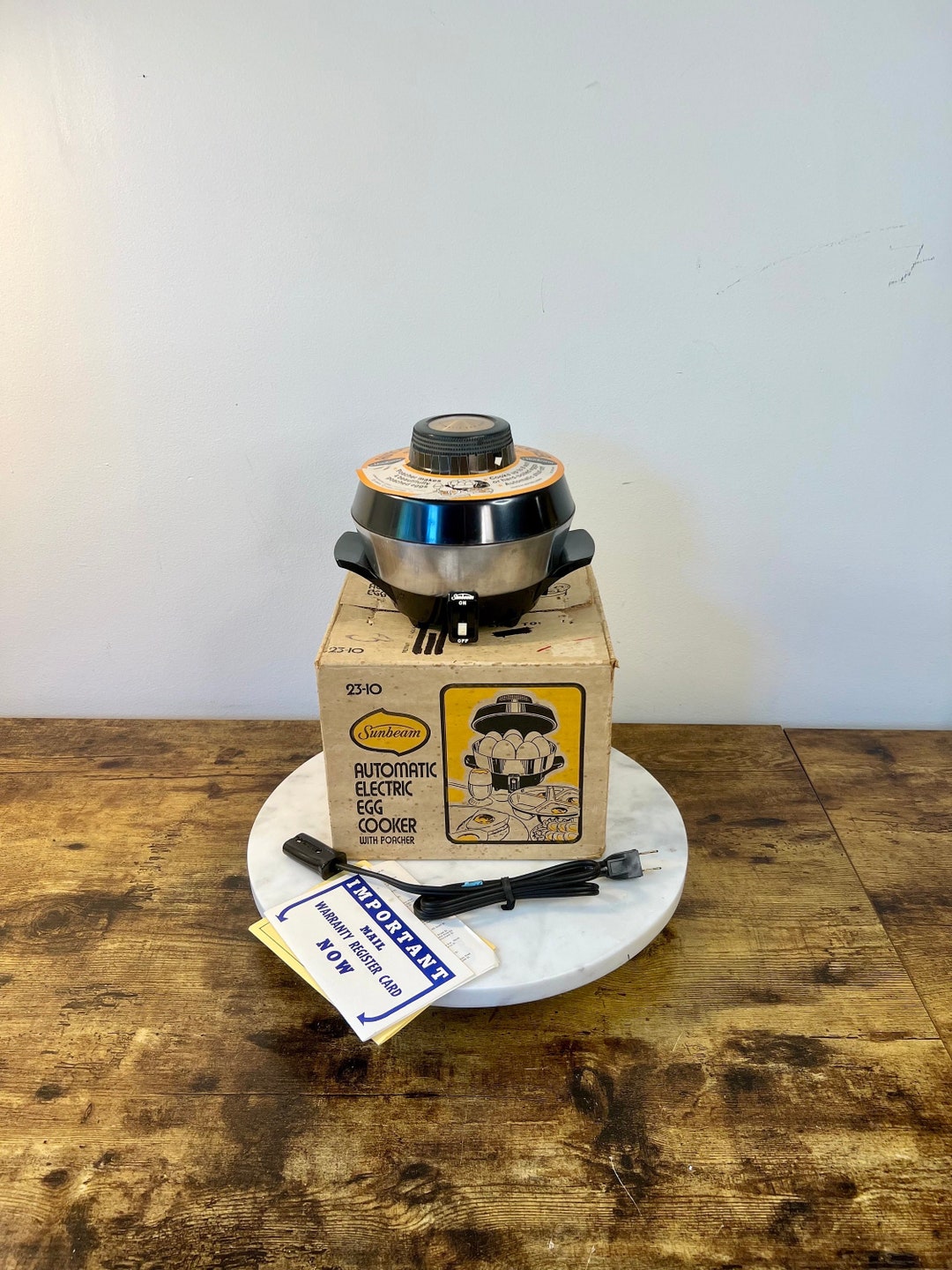 Vintage 1976 Sunbeam Automatic Electric Egg Cooker & Poacher; New Old ...