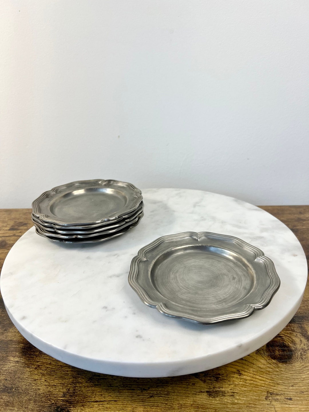 Vintage Colonial Casting Co Solid Pewter Small Scalloped - Etsy