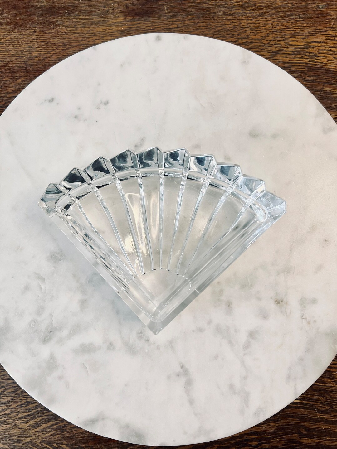 Vintage Cristal D'arques Fan Shaped French Crystal Ashtray Elegant ...