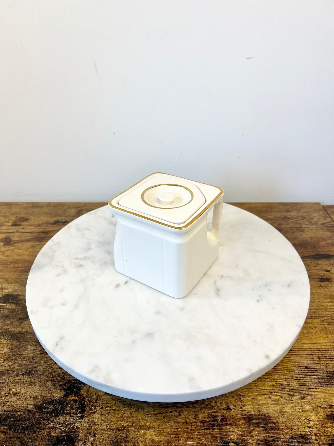 Vintage 1930's Cunard Porcelain Cube Teapot; Retro Kitchenalia; Gift ...