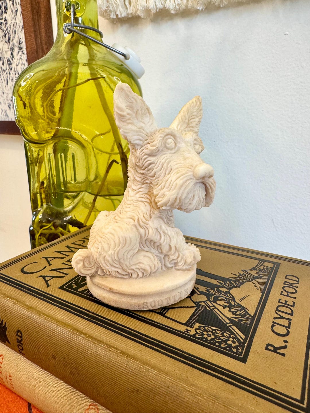 Adorable Vintage 1939 Carved Scottie Dog Figurine; Retro Scottish ...