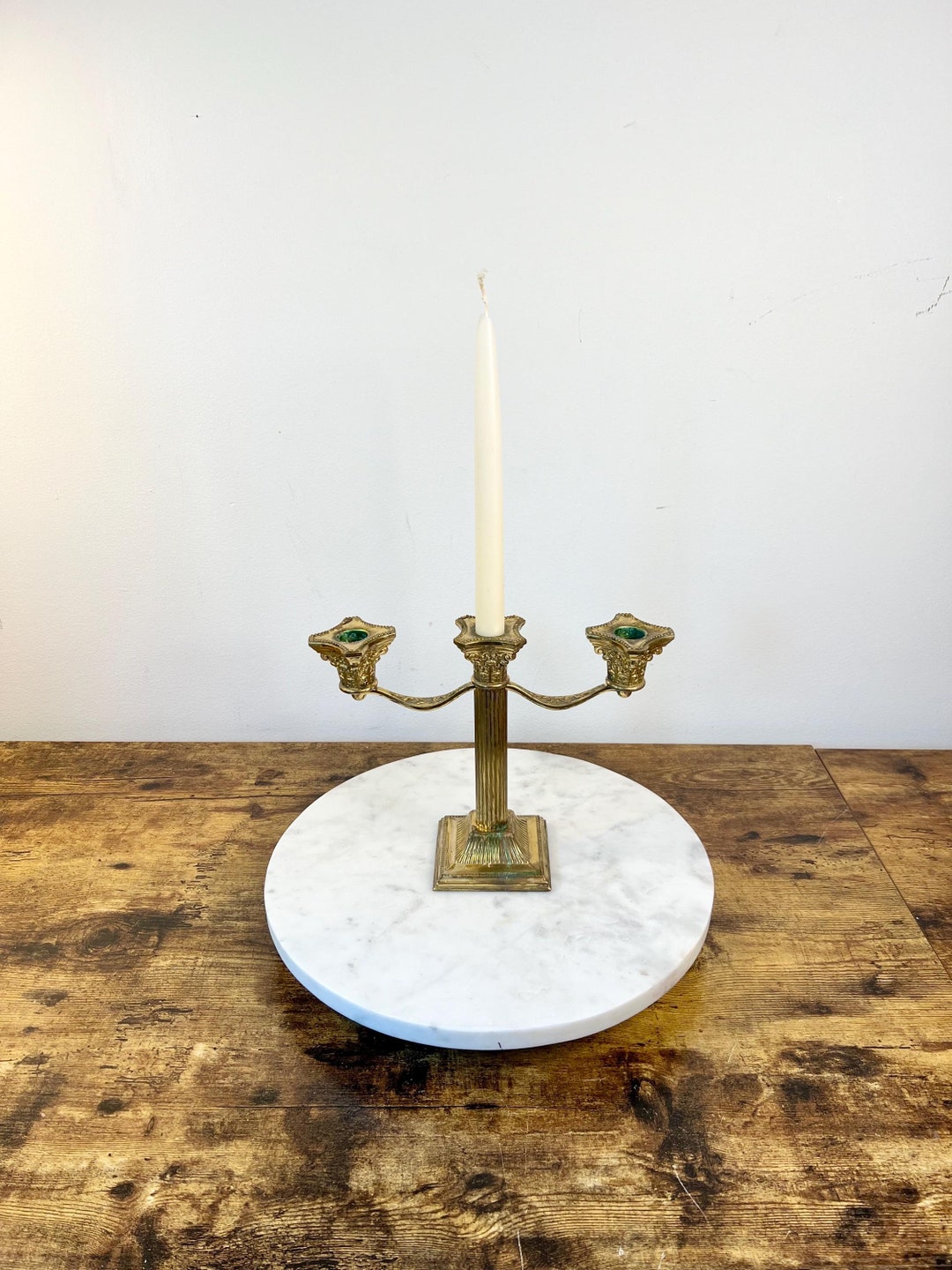 Vintage Corinthian Roman Column 3 Arm Brass Candelabra Retro ...