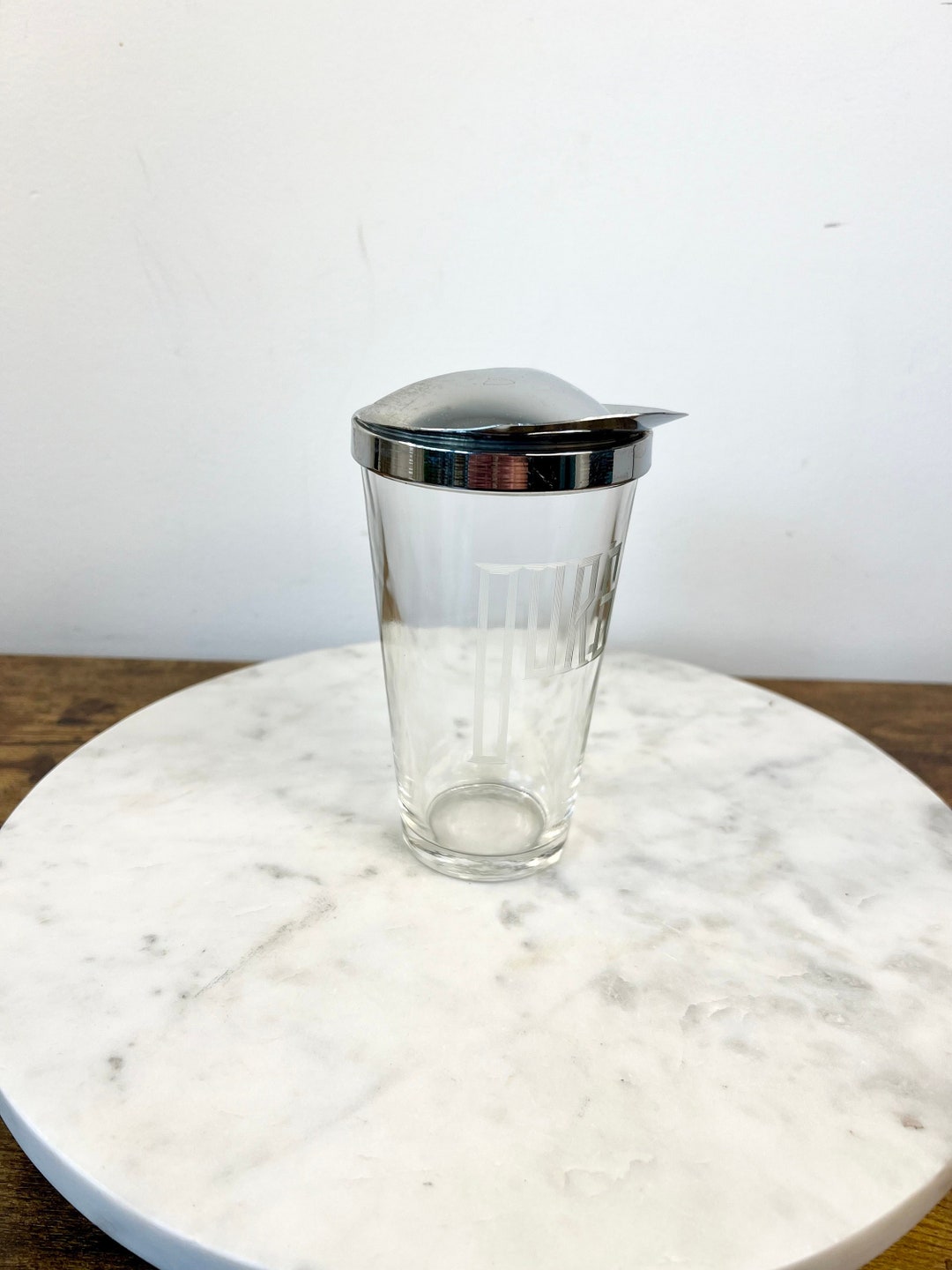 Vintage Federal Glass "ours" Cocktail Shaker; Retro Barware; Art Deco ...