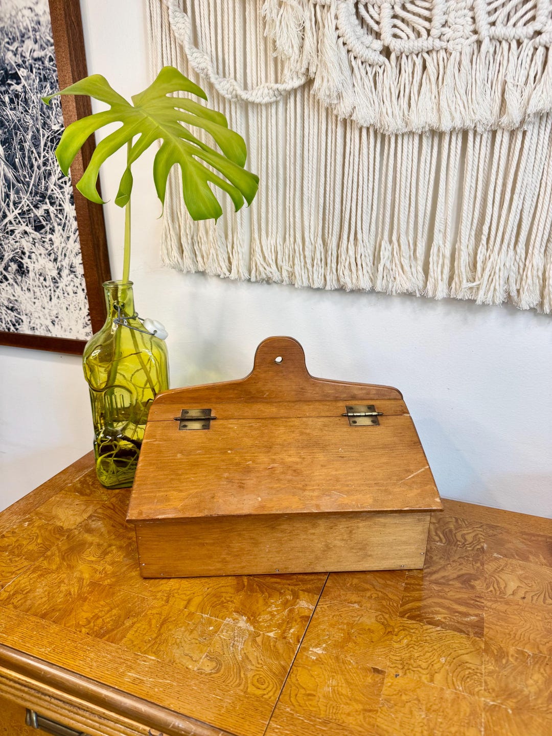 Vintage Handmade Solid Wood Hanging Storage Box; Retro Mailboxes; Gift ...