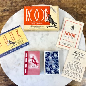 Vintage 1957 rook Card Game by Parker Brothers Retro Card Games Mid ...