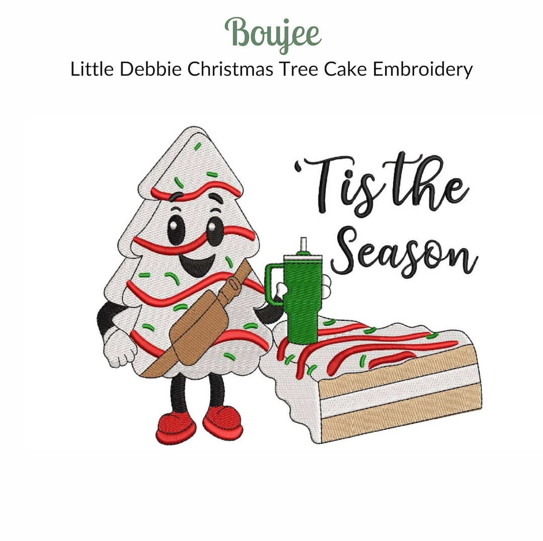 Little Debbie Christmas Tree Cake Embroidery, Boujee Design - Etsy
