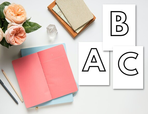 Uppercase Letters A Z Cards 8.5 X 11 Play - Etsy