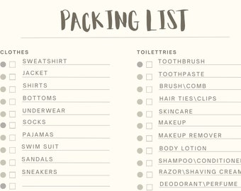 Camping Trip Packing List PDF - Etsy