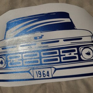 1964 Ford F100 Front View Decal - Etsy