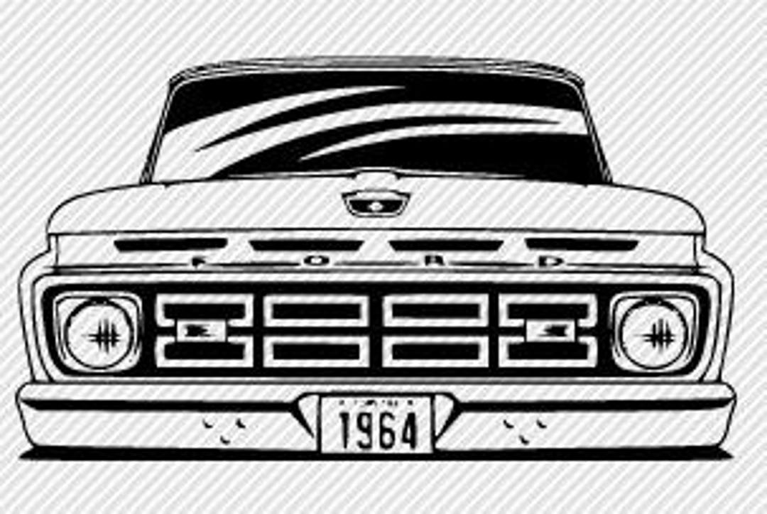 1964 Ford F100 Front View Decal - Etsy