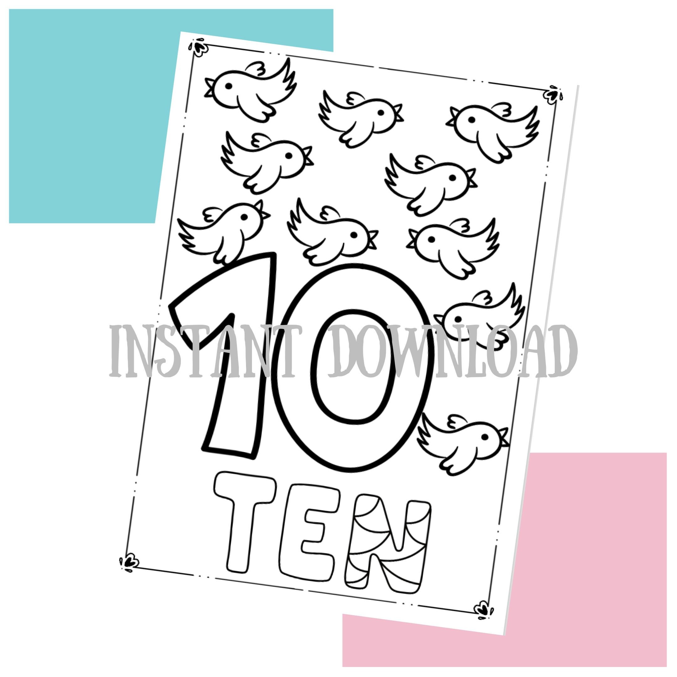 Number Coloring Worksheets Learn and Count Numbers 0-10 - Etsy