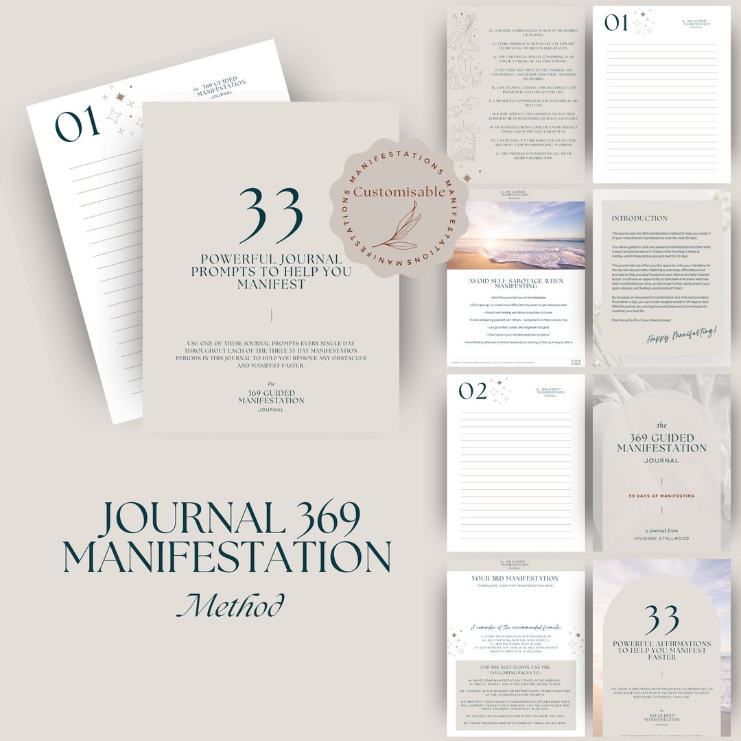 369 Method Manifesting Journal Manifestations Planner Digital INSTANT ...