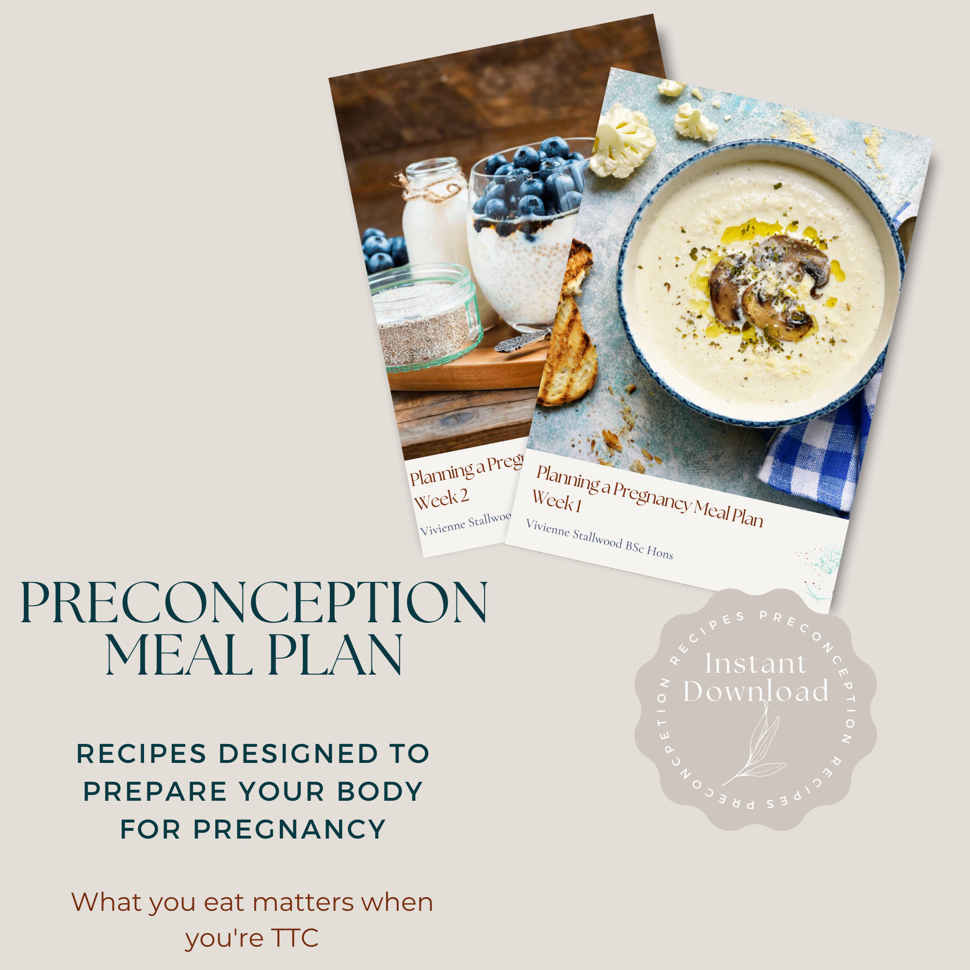 14 Day Fertility Meal Plan, Pre-pregnancy Diet Plan, Ovulation, Gut ...