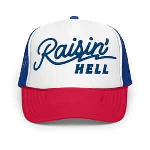 Raisin Hell Embroidered Foam Trucker Hat Country Coastal Cowgirl Summer ...