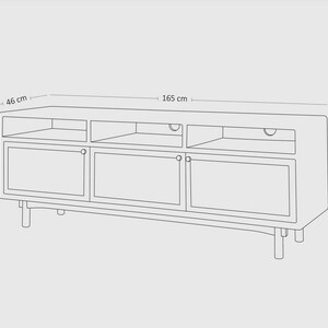 Minimal Design TV Table With Hand Woven Rattan Doors - Etsy