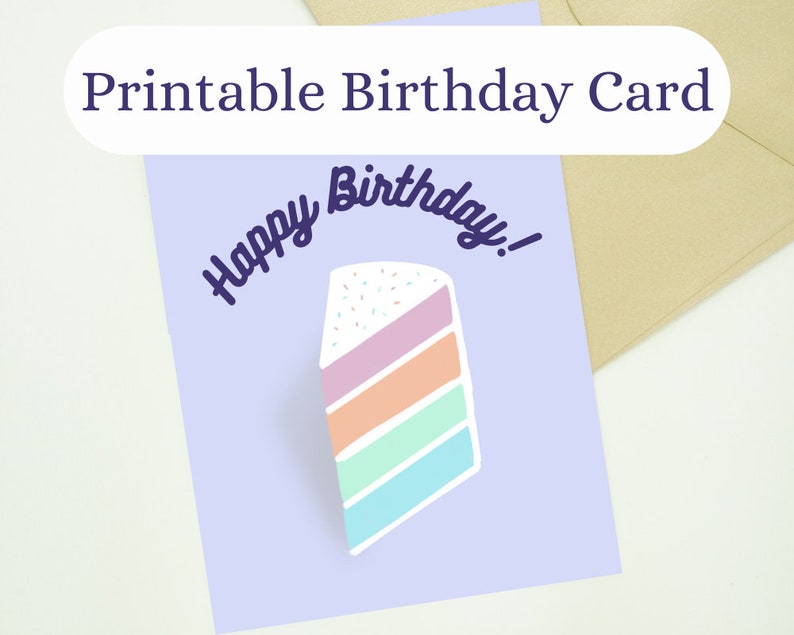 Birthday Card Printable Birthday Card Digital Birthday - Etsy