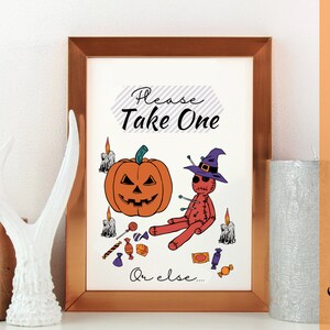 Halloween Sign Printable Halloween Candy Sign Please Take One Trick or ...