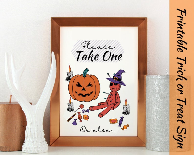 Halloween Sign Printable Halloween Candy Sign Please Take One Trick or ...