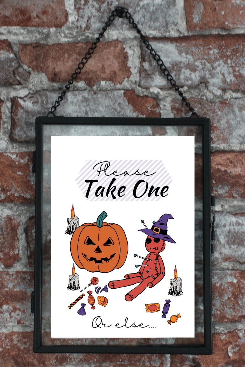 Halloween Sign Printable Halloween Candy Sign Please Take One Trick or ...