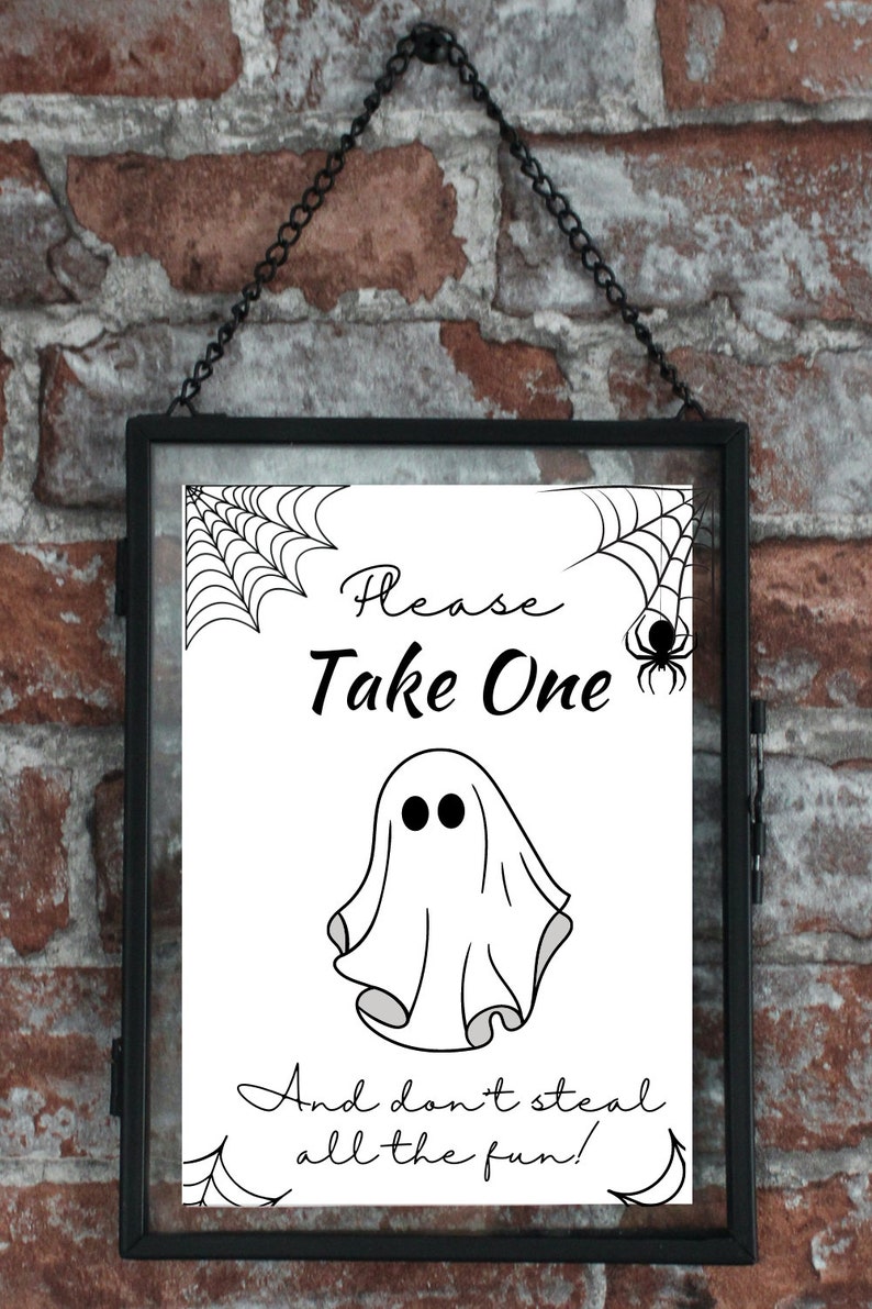 Halloween Sign Please Take One Sign Printer Friendly Sign Halloween ...