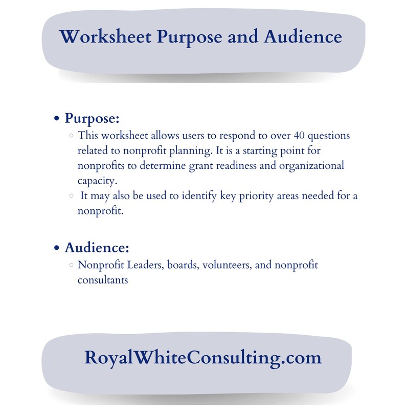 Nonprofit Grant Readiness Worksheet - Etsy
