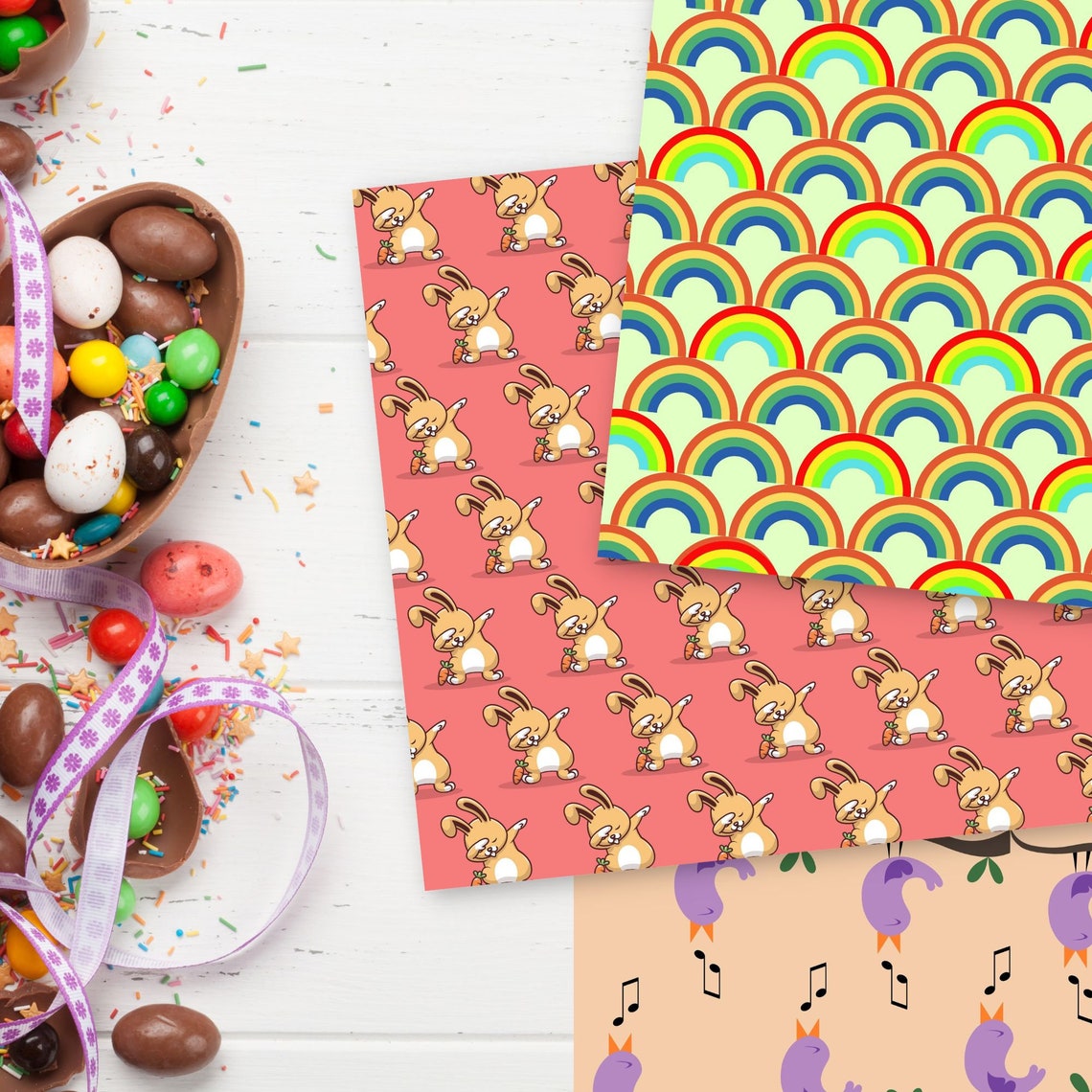 Spring Digital Paper, Printable Scrapbook Paper, Seamless Background ...