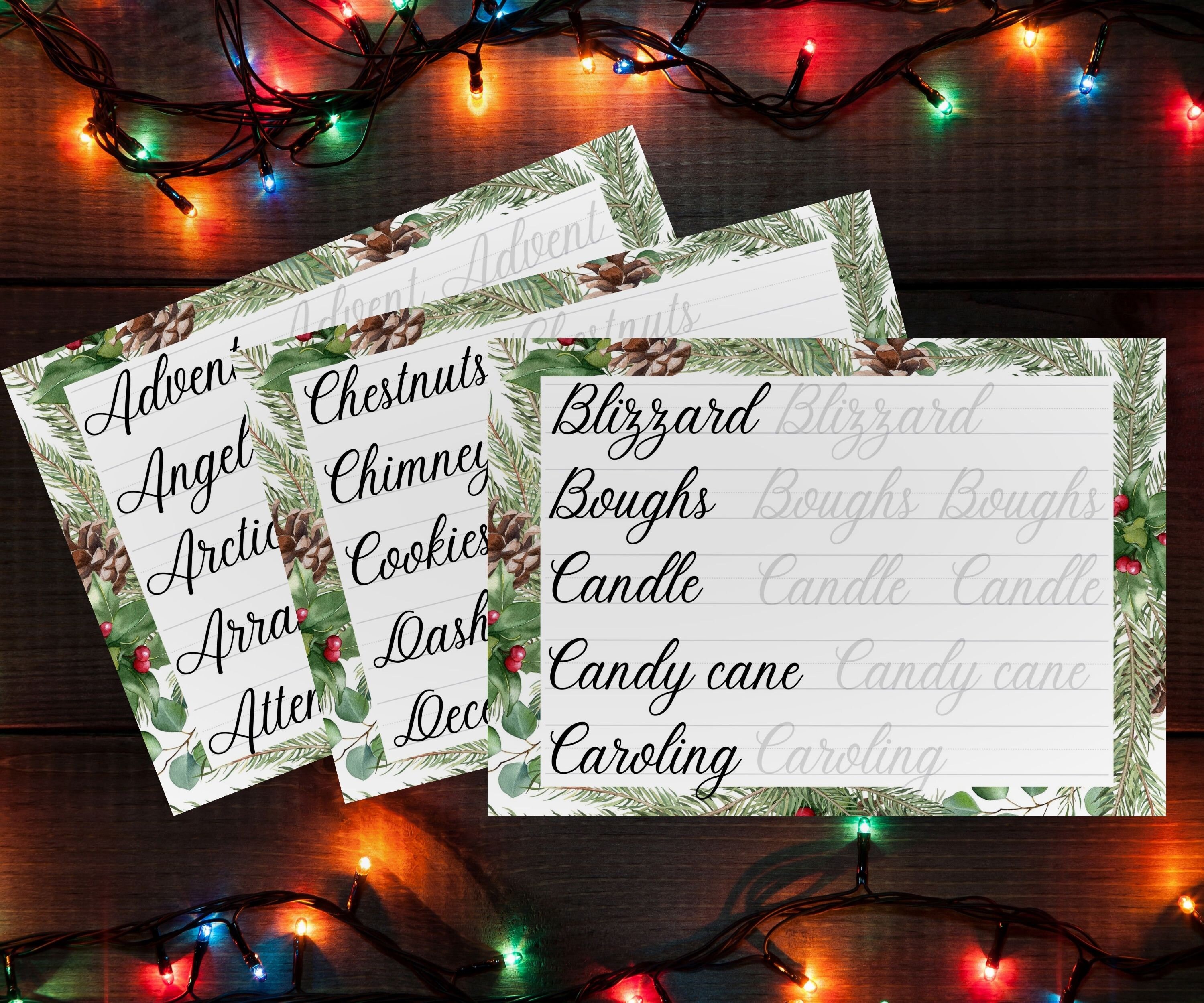 Christmas Hand Lettering Practice Set, Letter to Santa Template ...