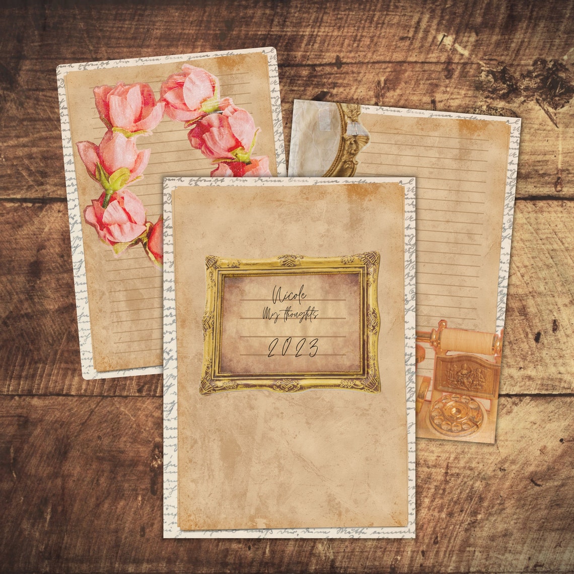 Vintage Lined Journal Papers, Instant Download, Junk Journal Kit, Jpg ...