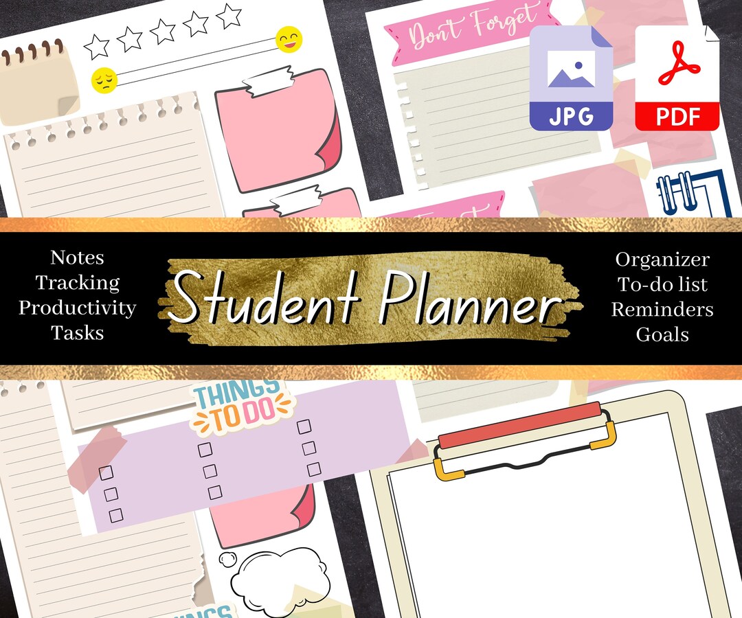 Daily Student Planner, Easy to Use, Digital Organizer, Printable ADHD ...