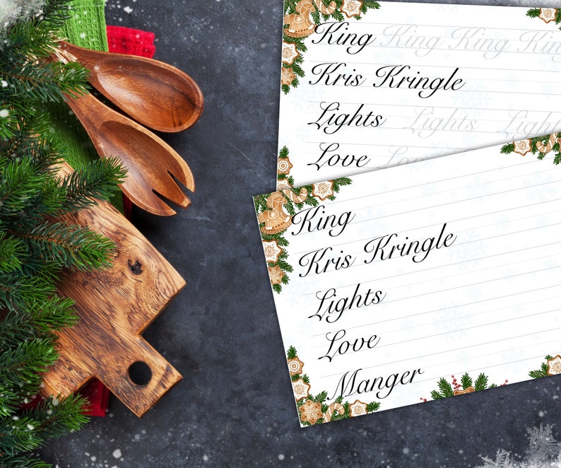 Christmas Hand Lettering Practice Set: Calligraphy Alphabet + Letter to ...
