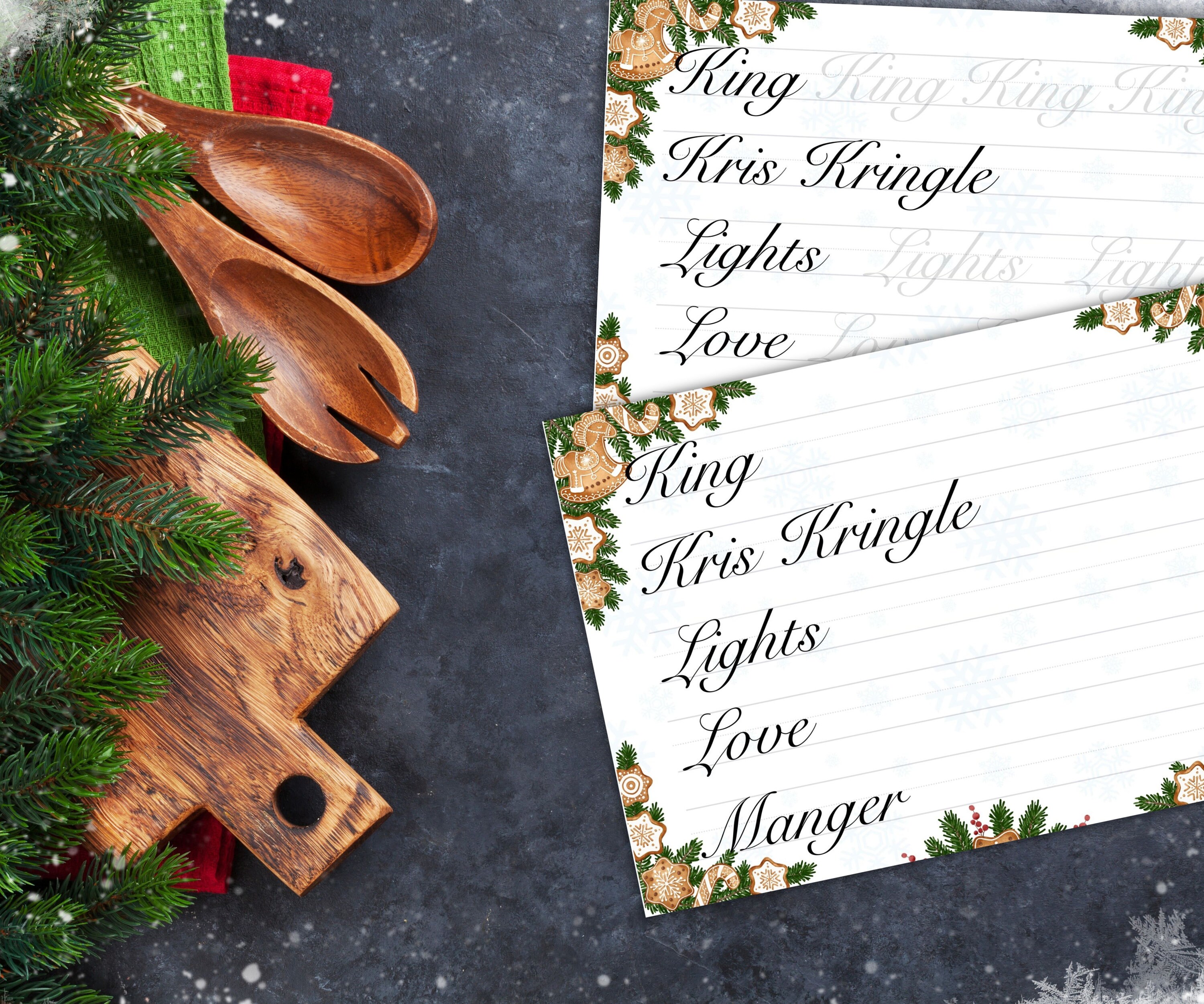 Christmas Hand Lettering Practice Set, Letter to Santa Template ...
